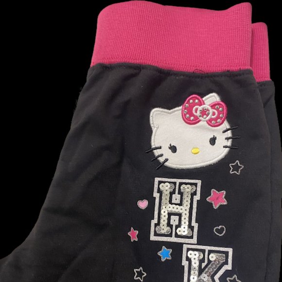 Hello Kitty | Bottoms | Hello Kitty Jogger Pants Black Rolled Cuff Size ...